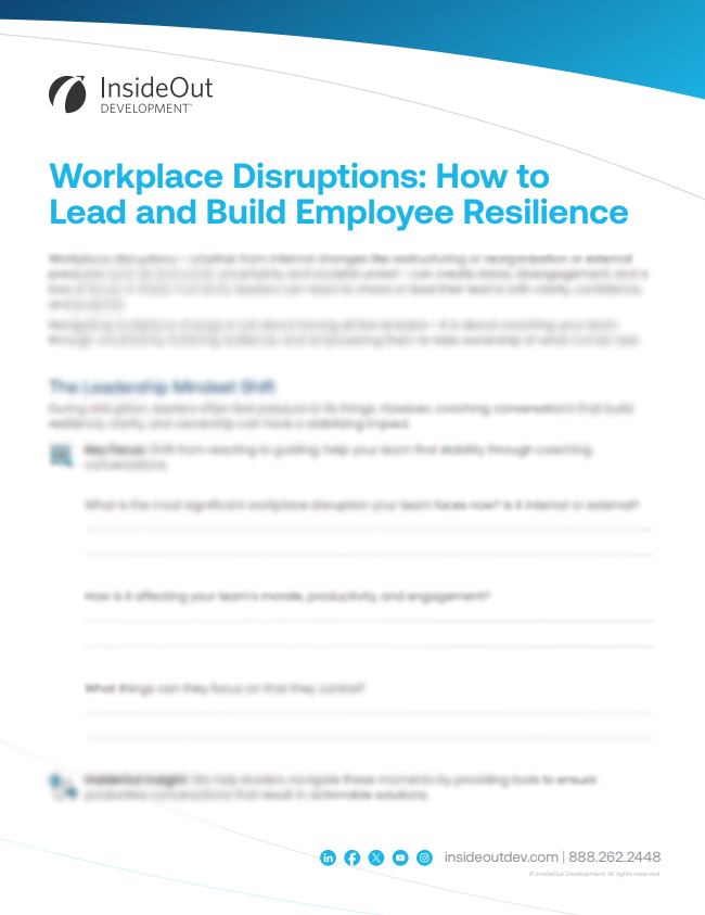 A Leader Mindset Shift Worksheet