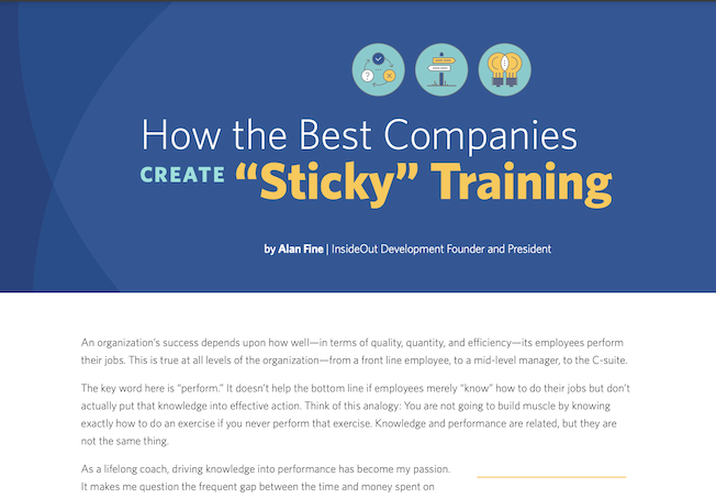 White Paper: How the Best Companies Create Sticky Training