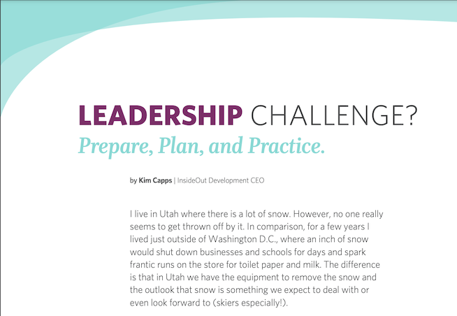 White Paper: Leadership Challenge? Prepare, Plan, Practice